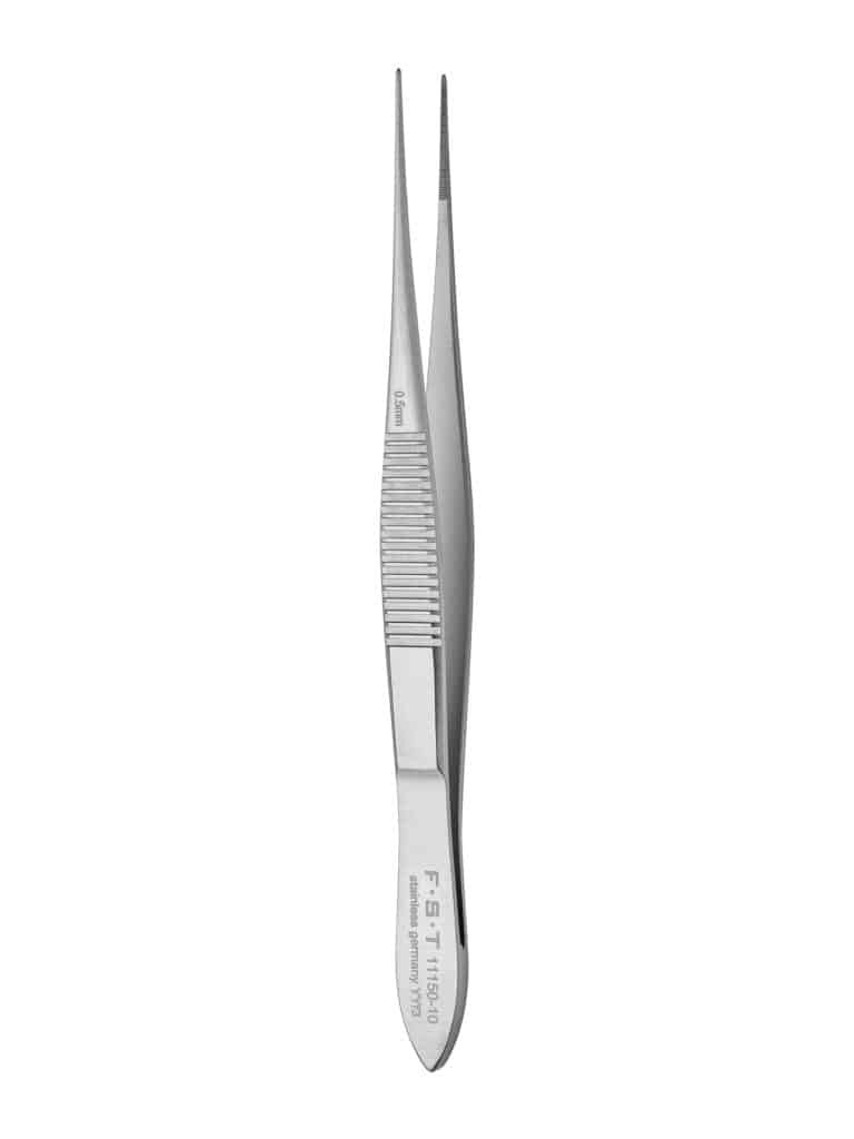 11150-10 | Graefe Extra Fine Forceps Straight Serrated - Fine Science Tools
